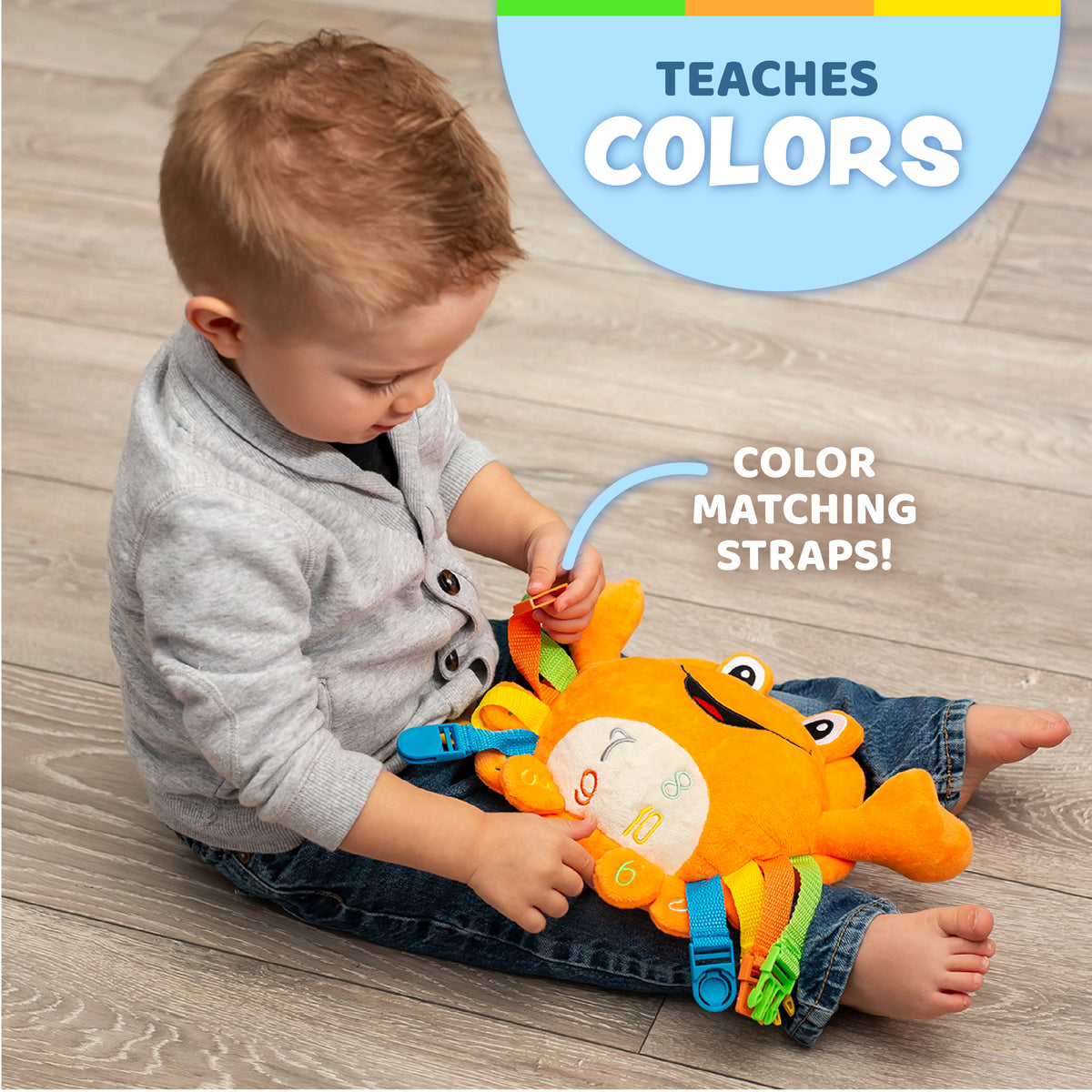 Buckle Toys | Barney Crab - Toddler Plush Activity Toy - Fine Motor ...