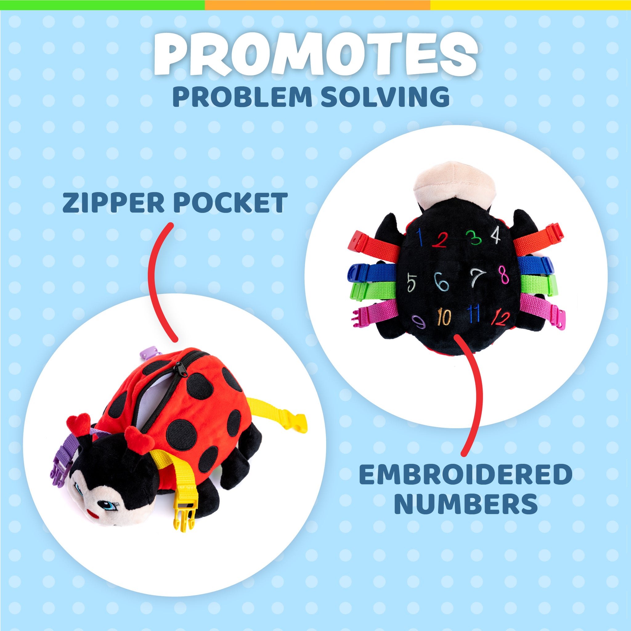 Buckle Toys | Becky Ladybug - Toddler Activity Toy - Fine Motor Skill ...