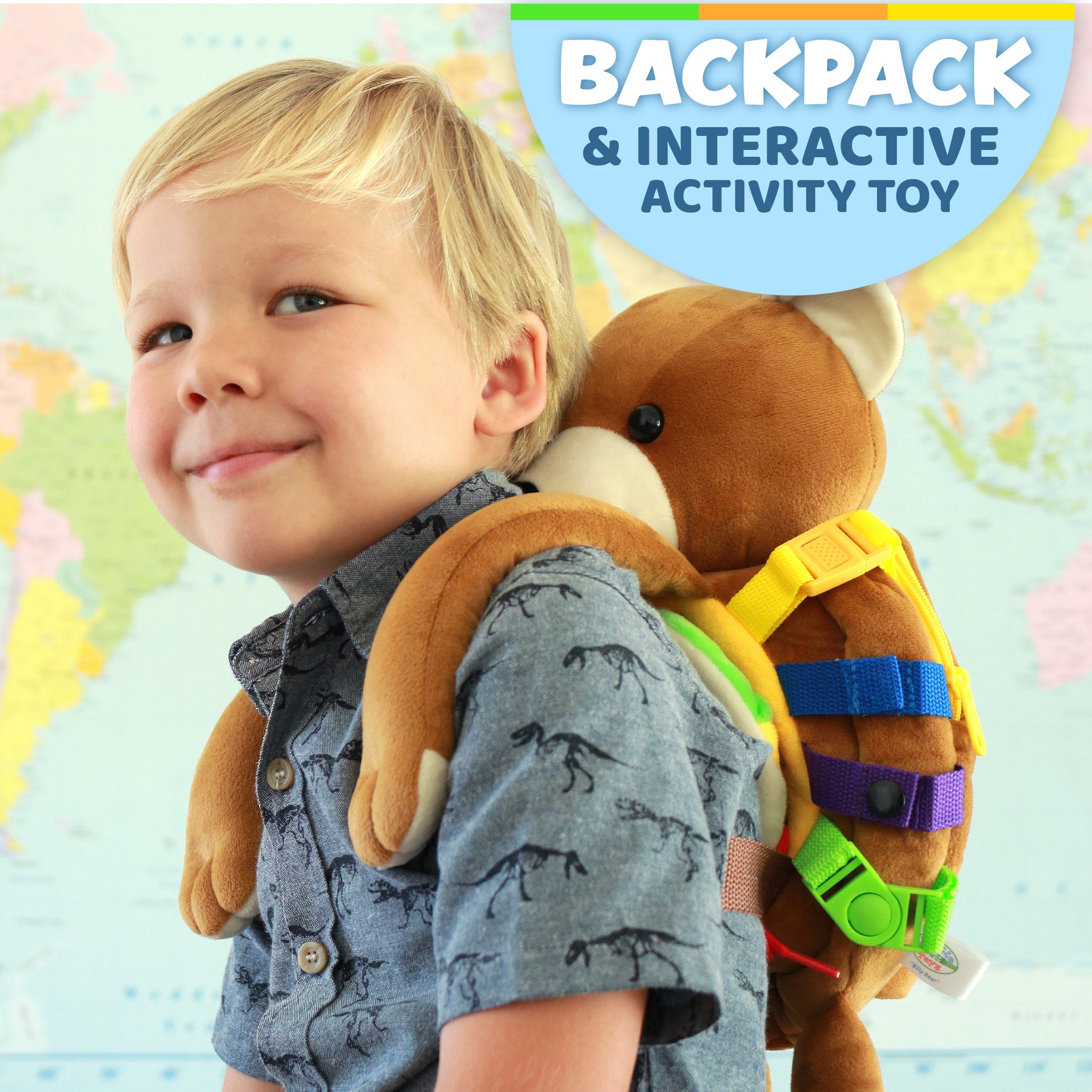 Billy Bear Backpack | Toddler Backpack – Buckle Toy Inc