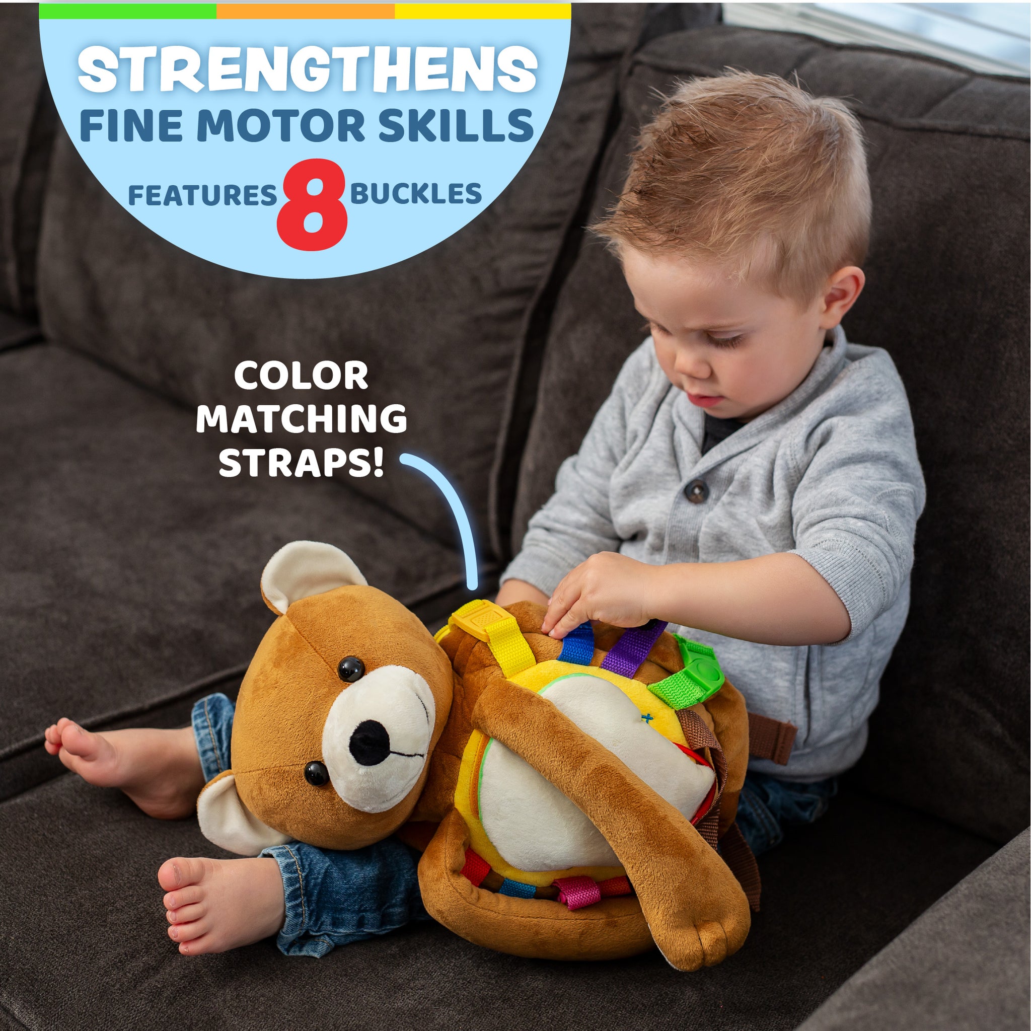 Billy Bear Backpack | Toddler Backpack – Buckle Toy Inc